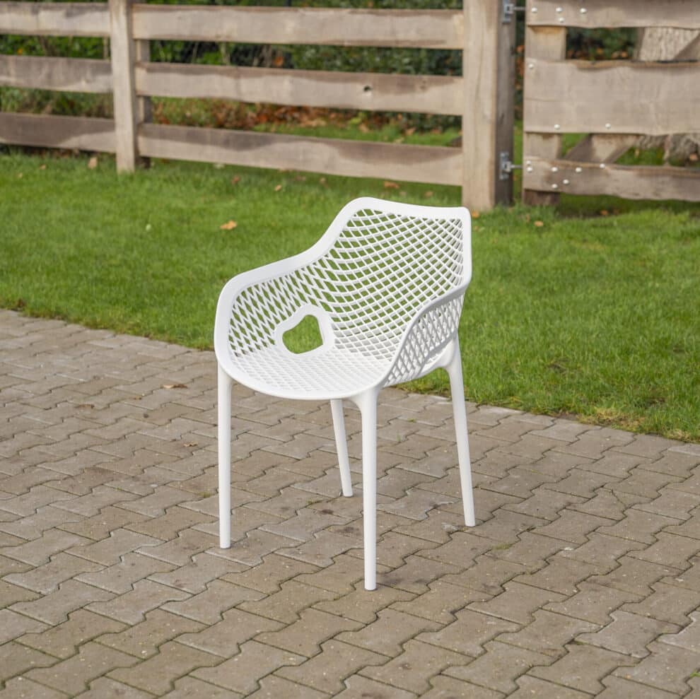 Tuinstoel Senna | Stapelbare comfortabele tuinstoelen | Wit ...