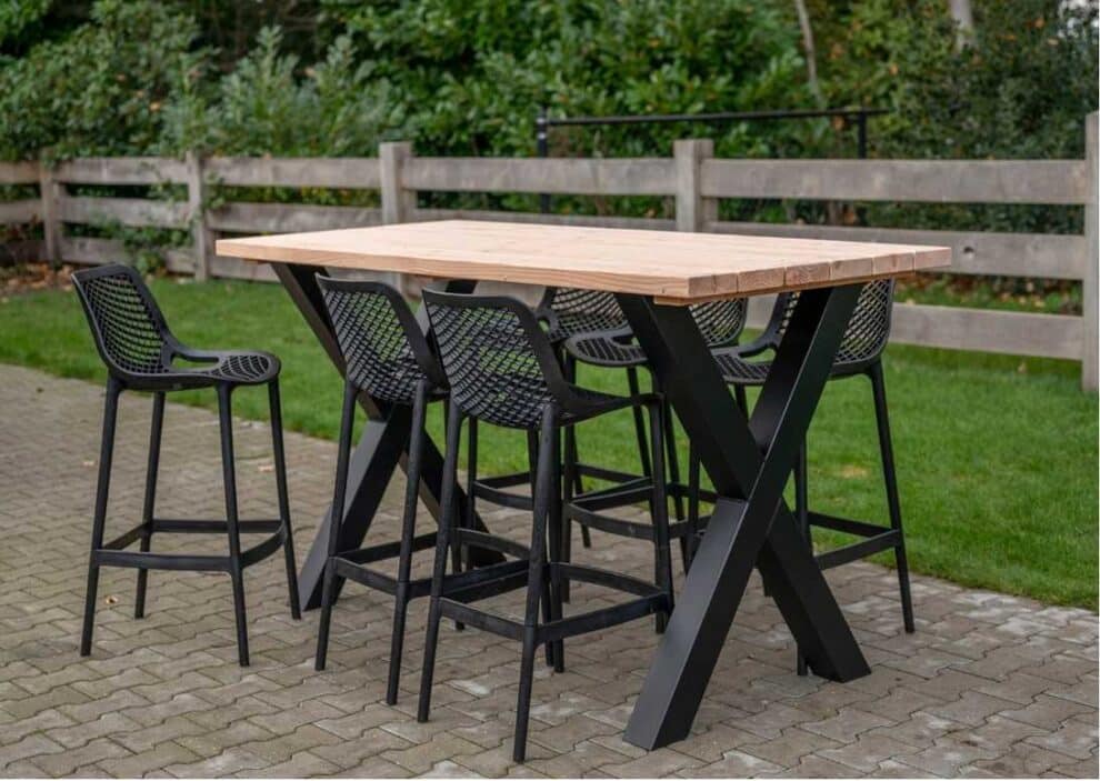 Bartafel Xenon | X Poten Staal | Douglas | Hoge tafel