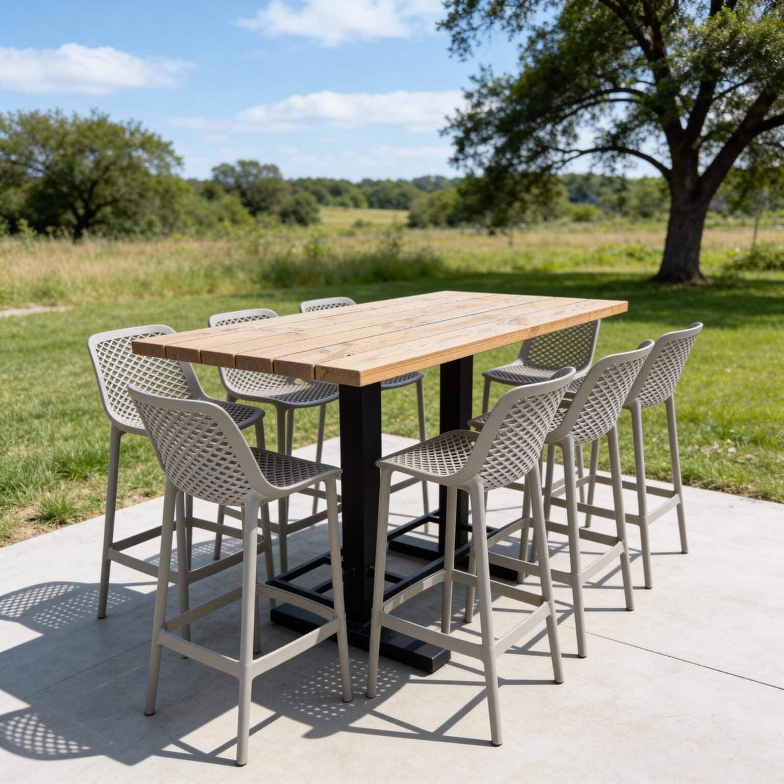 Bartafel Xenon | X Poten Staal | Douglas | Hoge tafel