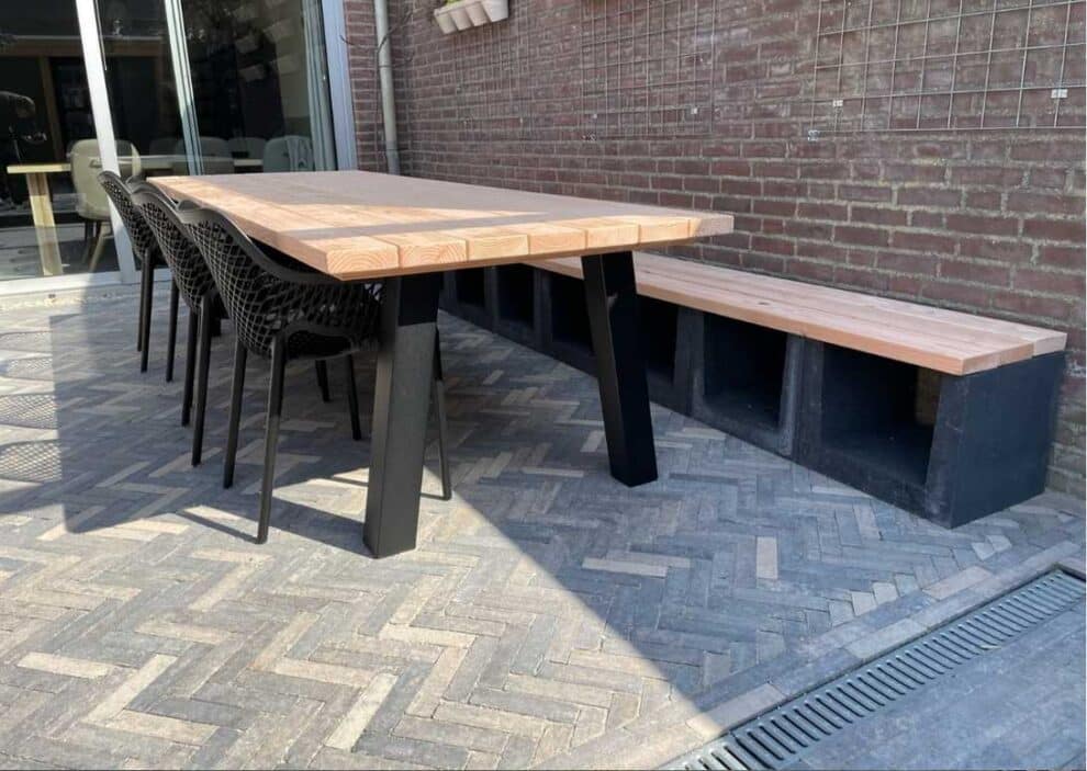 Tuintafel Alex | A Zonder Ligger Staal | Douglas Hout