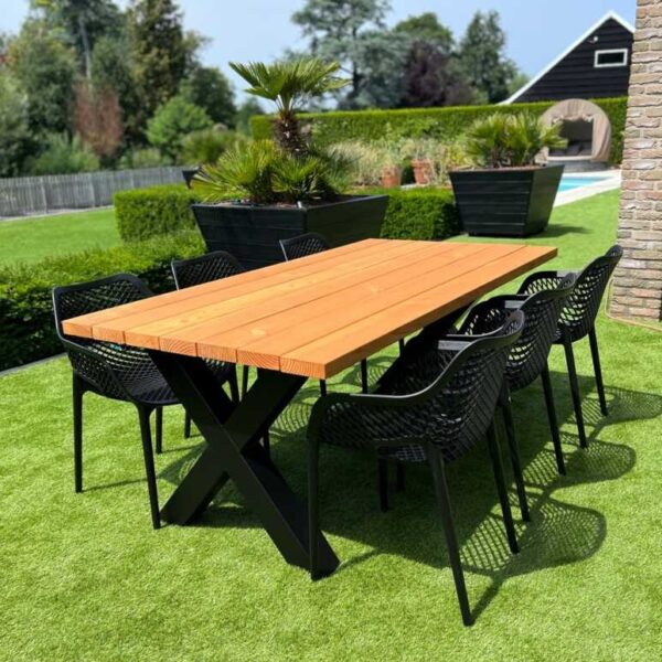 Tuintafel Xavi | X Poten Staal | Douglas Hout