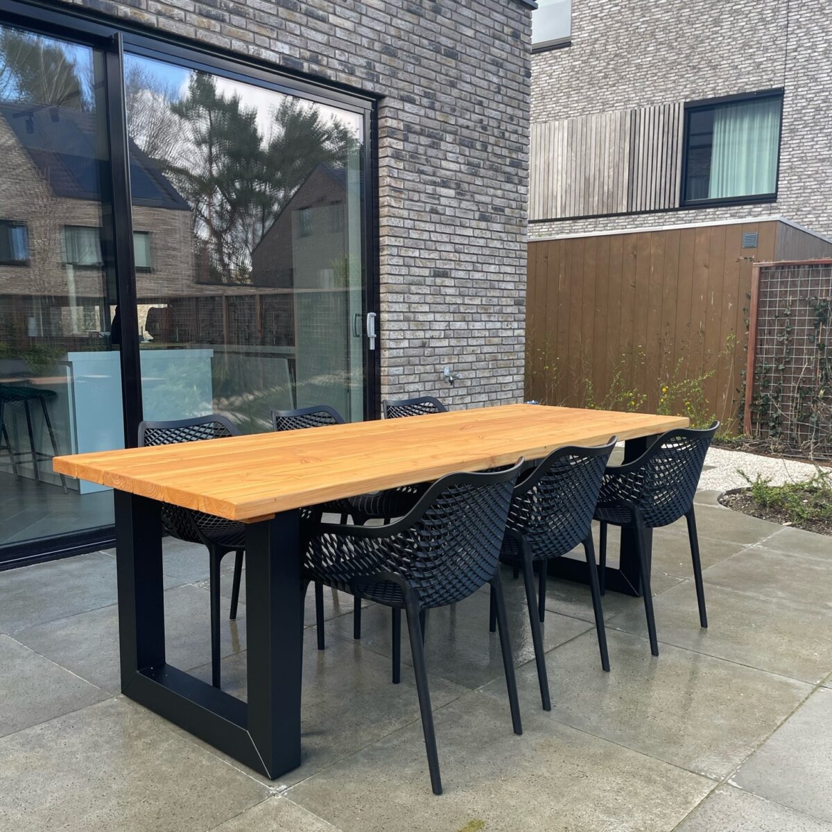 Tuinset 6 personen | 240cm | A poten | Senna Zwart Stoelen